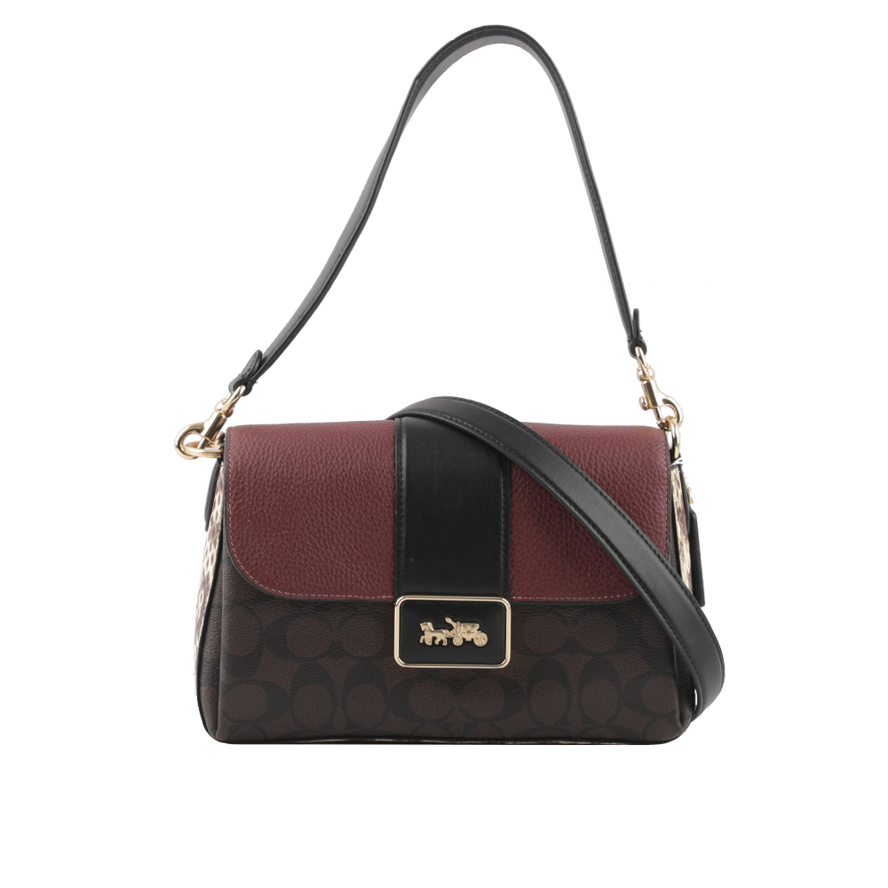 【COACH】Grace 方形馬車標誌拼皮革肩背 斜背包(多色) 平行輸入 | 誠品線上