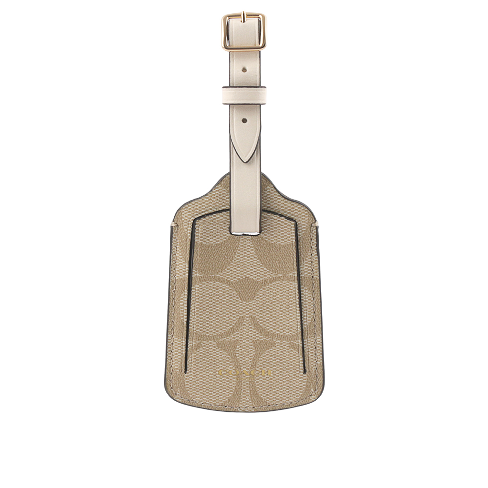 【COACH】C Logo 及平滑皮革行李吊牌(淺卡其 白色) 平行輸入 | 誠品線上