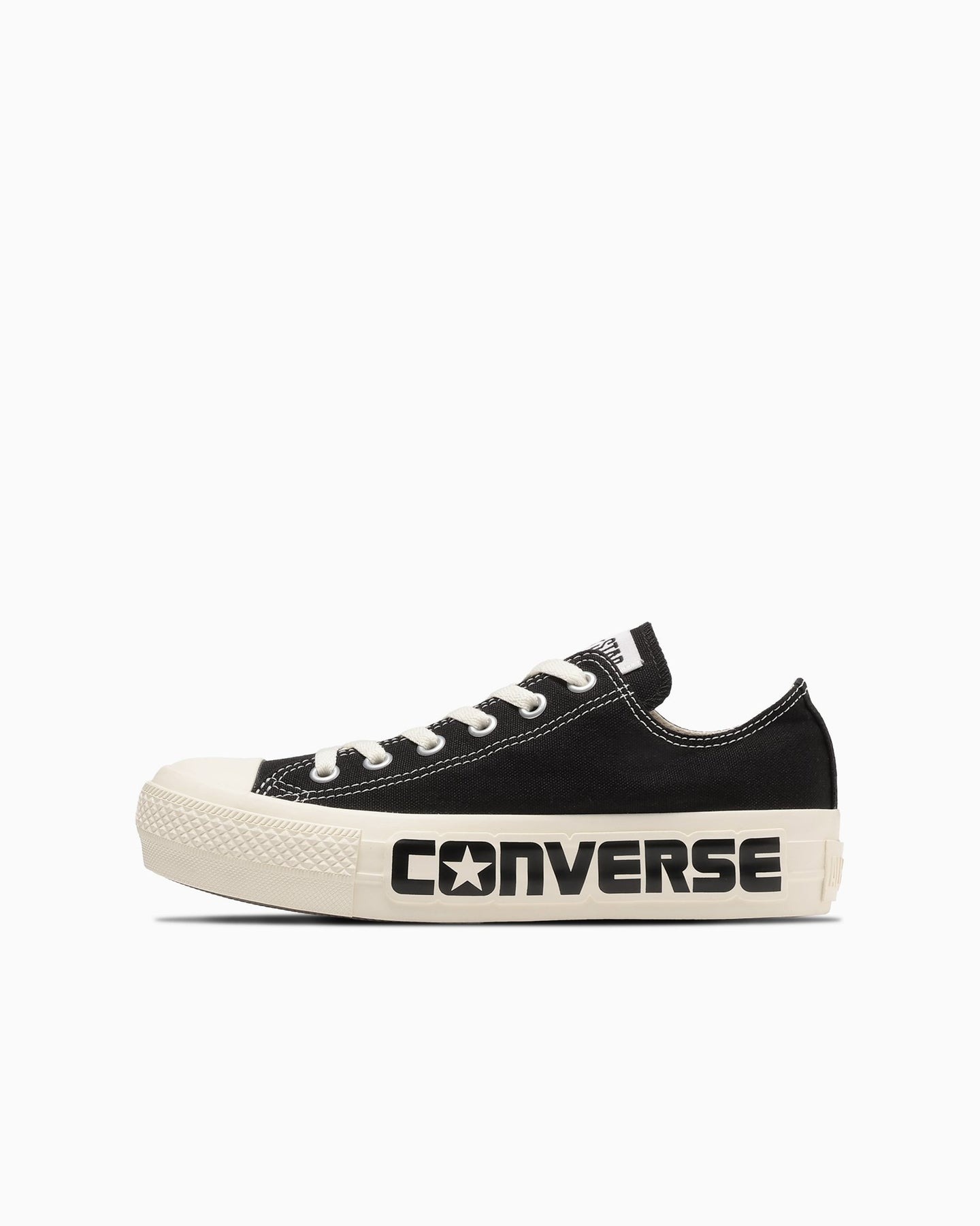 日本限定 Converse ALL STAR PLTS LOGOPATCH OX 低筒 厚底 字母 黑色 23 cm | 誠品線上