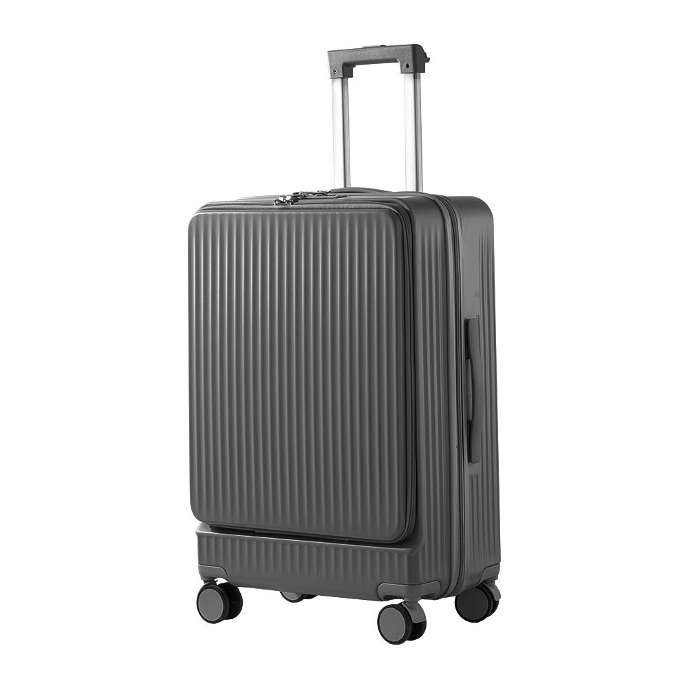 【FJ】多功能24吋前開行李箱KC24(USB TYPE-C雙延伸充電孔方便充電) 太空灰 | 誠品線上