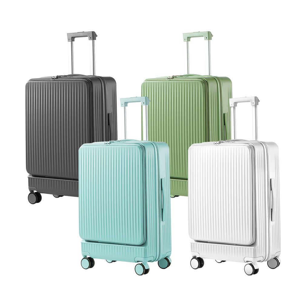 【FJ】多功能24吋前開行李箱KC24(USB TYPE-C雙延伸充電孔方便充電) 珍珠白 | 誠品線上