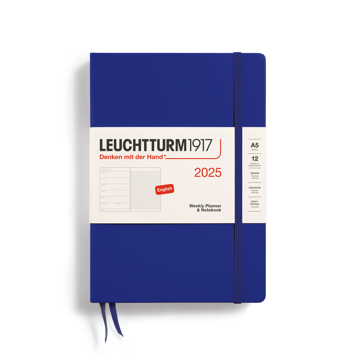 2025德國LEUCHTTURM1917 日誌 筆記式週計畫 21X14公分 墨水藍 硬殼 | 誠品線上