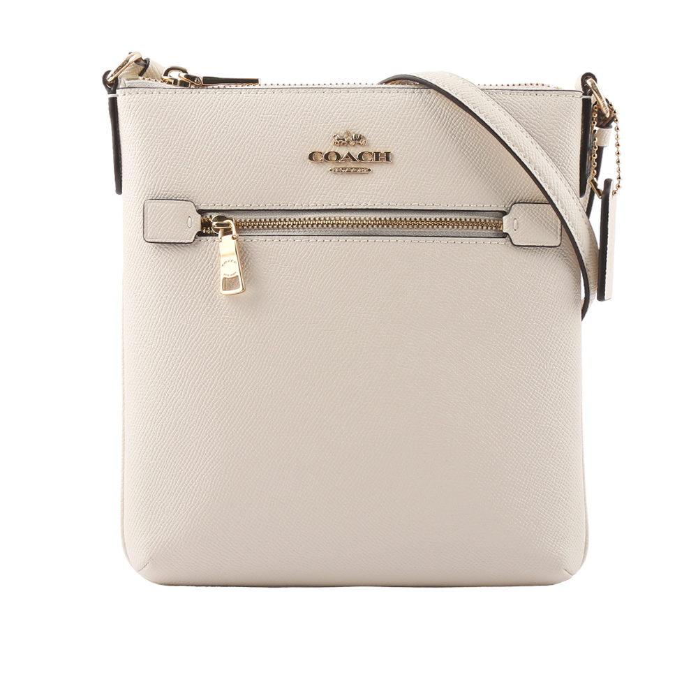 【COACH】Rowan 金字防刮皮革拉鍊口袋迷你方形斜背包(白色) 平行輸入 | 誠品線上