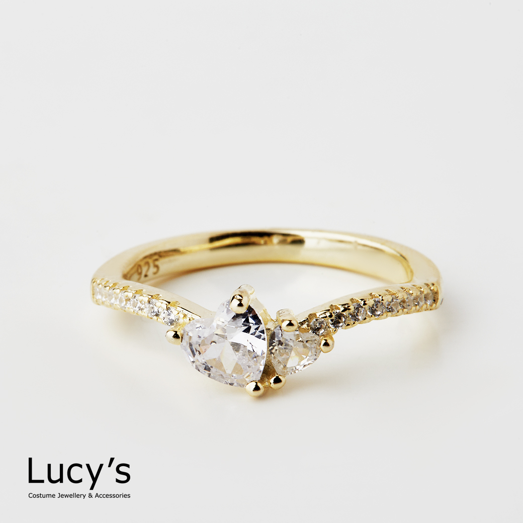 Lucy's 925純銀 璀璨心形鋯石 戒指 (三色) (116047 116049 116051) 金 | 誠品線上