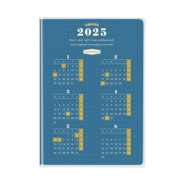 2025日本 RYU-RYU 月記事手帳 B6 年間 深藍 | 誠品線上