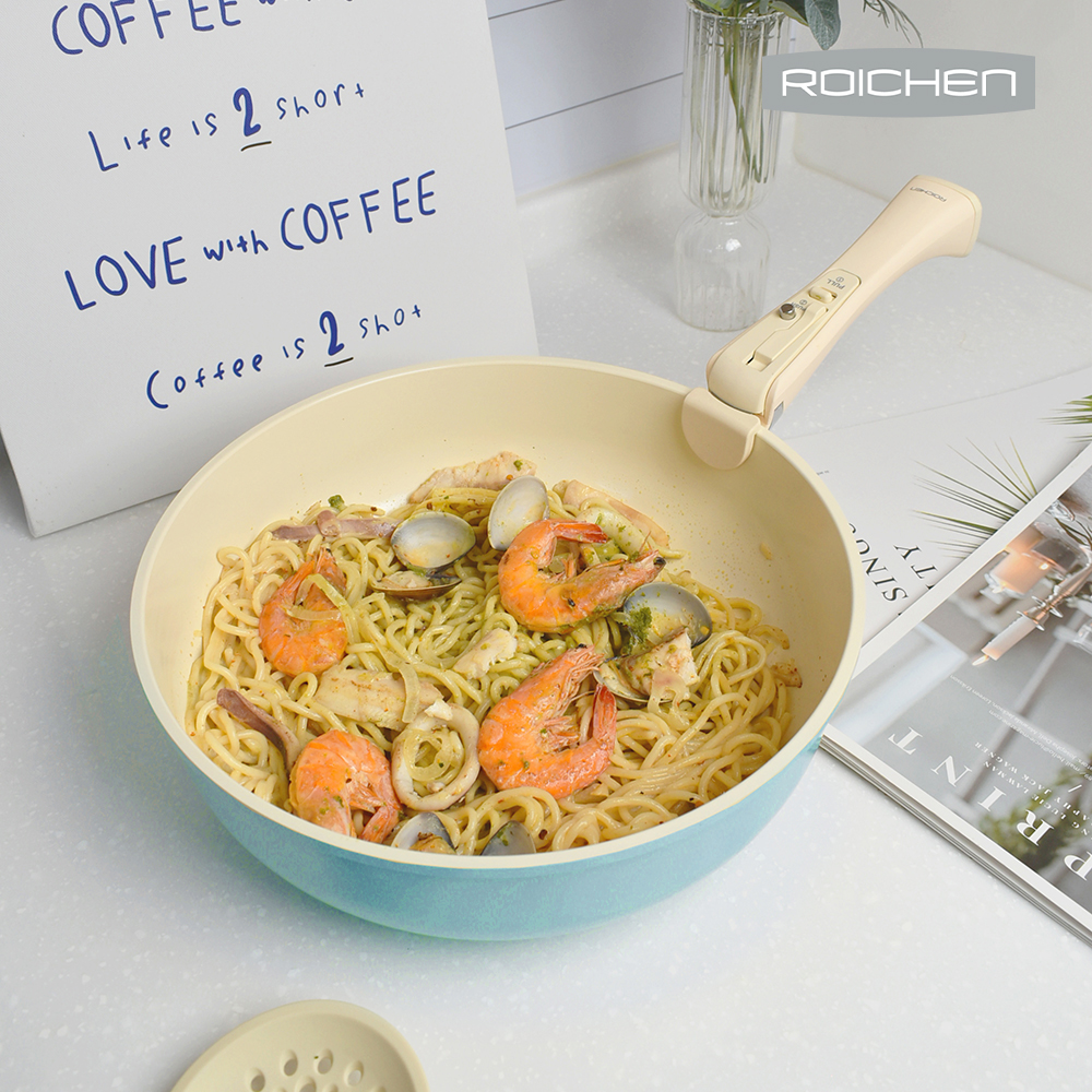 【韓國Roichen】BESPOKE 可拆把手鍋具系列 深炒鍋 28cm + 可拆把手 薄荷綠 | 誠品線上