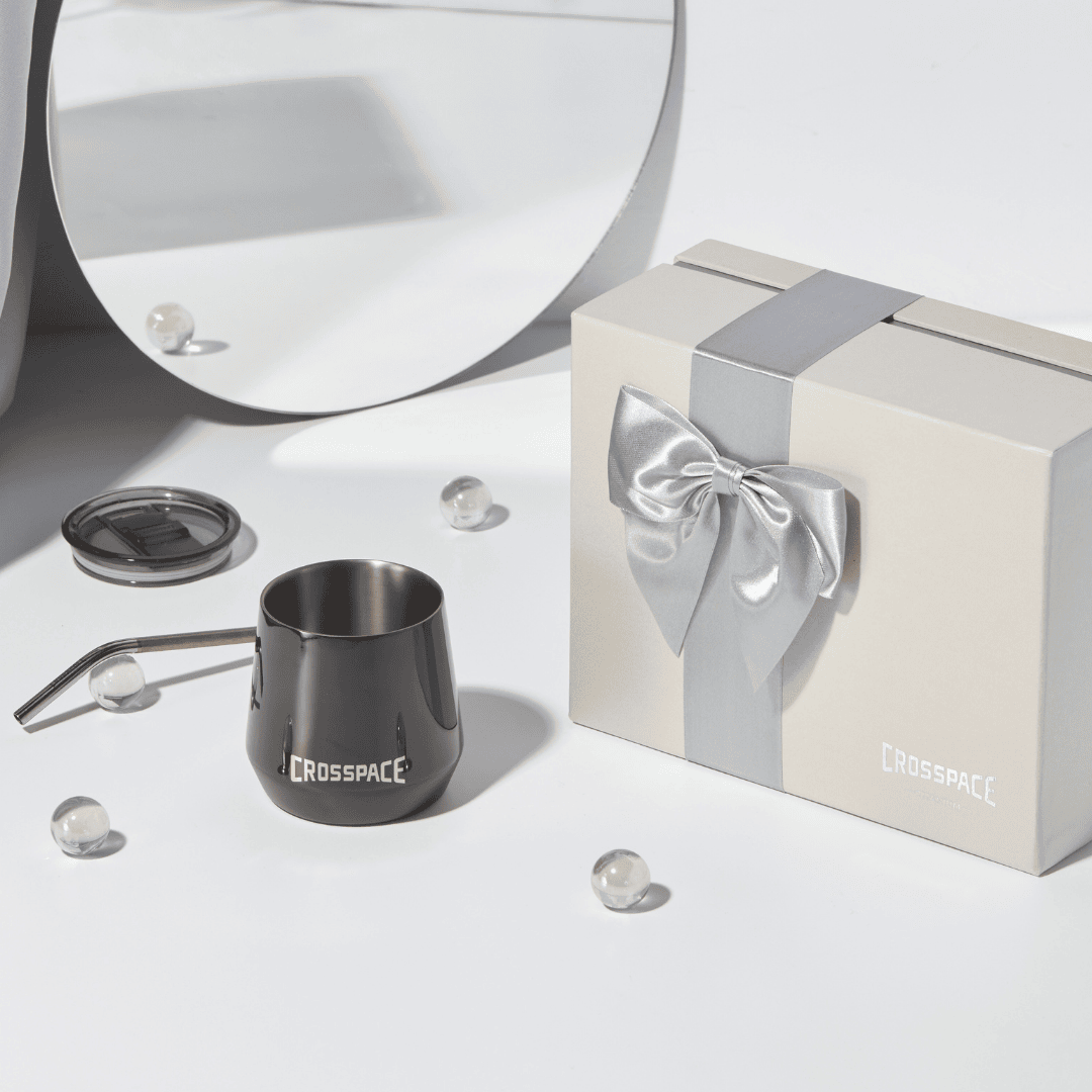 CROSSPACE純鈦雙層杯禮盒組 加贈杯蓋 黑曜岩 | 誠品線上