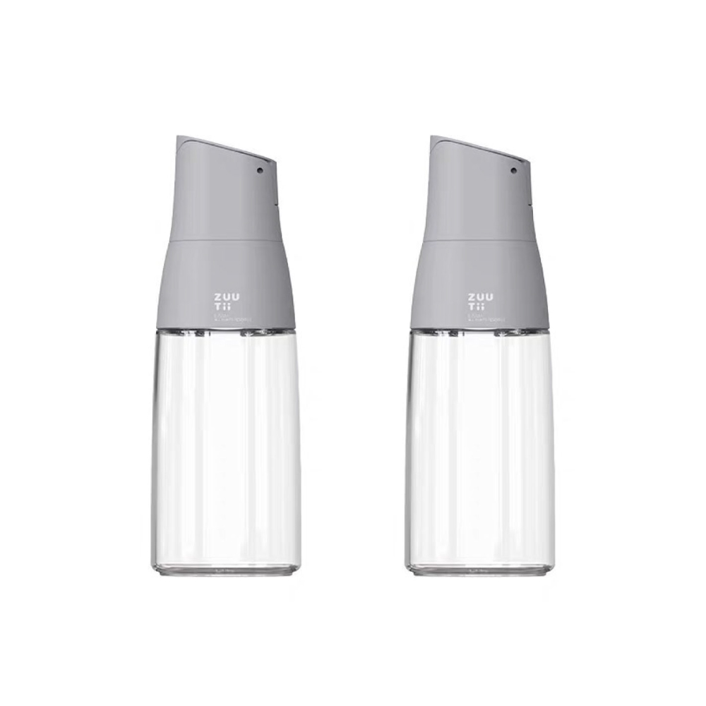 ZUUTii 自動開蓋油醋瓶(兩入組) 500ml 銀霧灰+銀霧灰 | 誠品線上