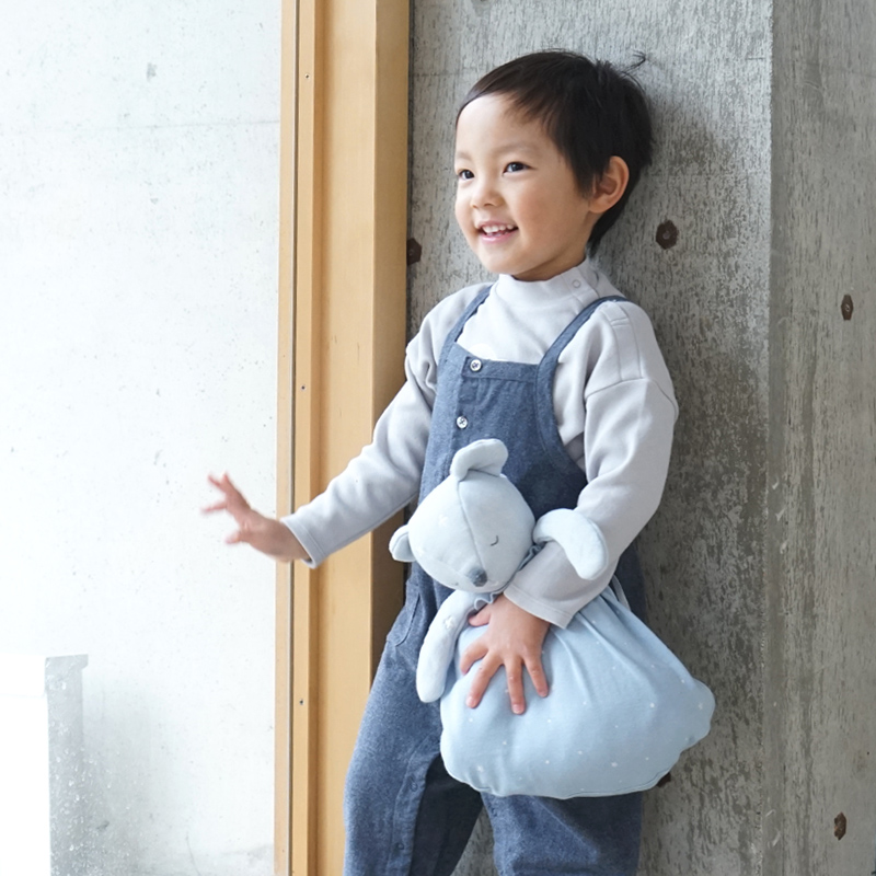 10mois mini me可收納六層紗蓋被 寶貝熊 天空藍 | 誠品線上