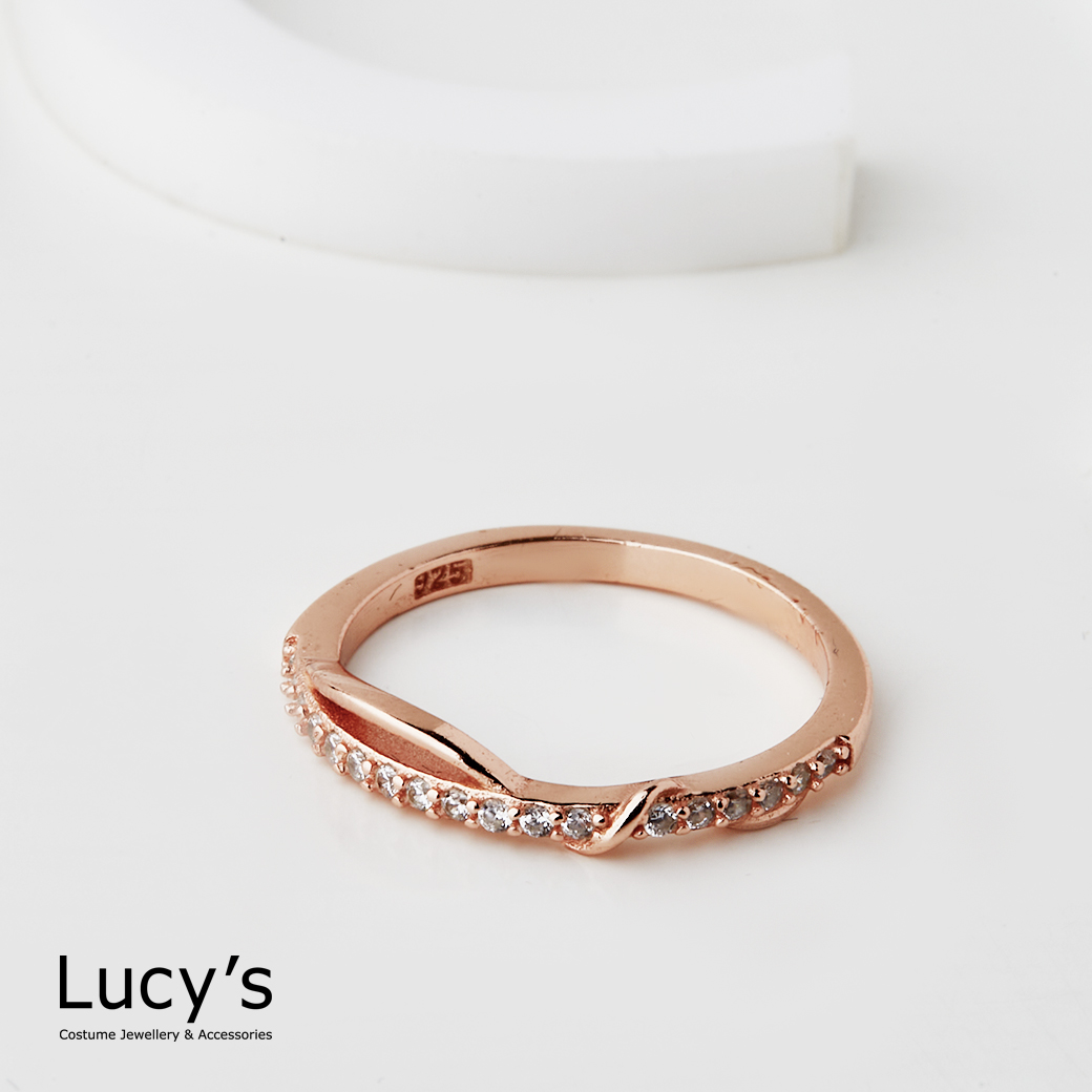 Lucy's 925純銀 微鑽纏繞 戒指 (二色) (116353 116359) 玫金 | 誠品線上