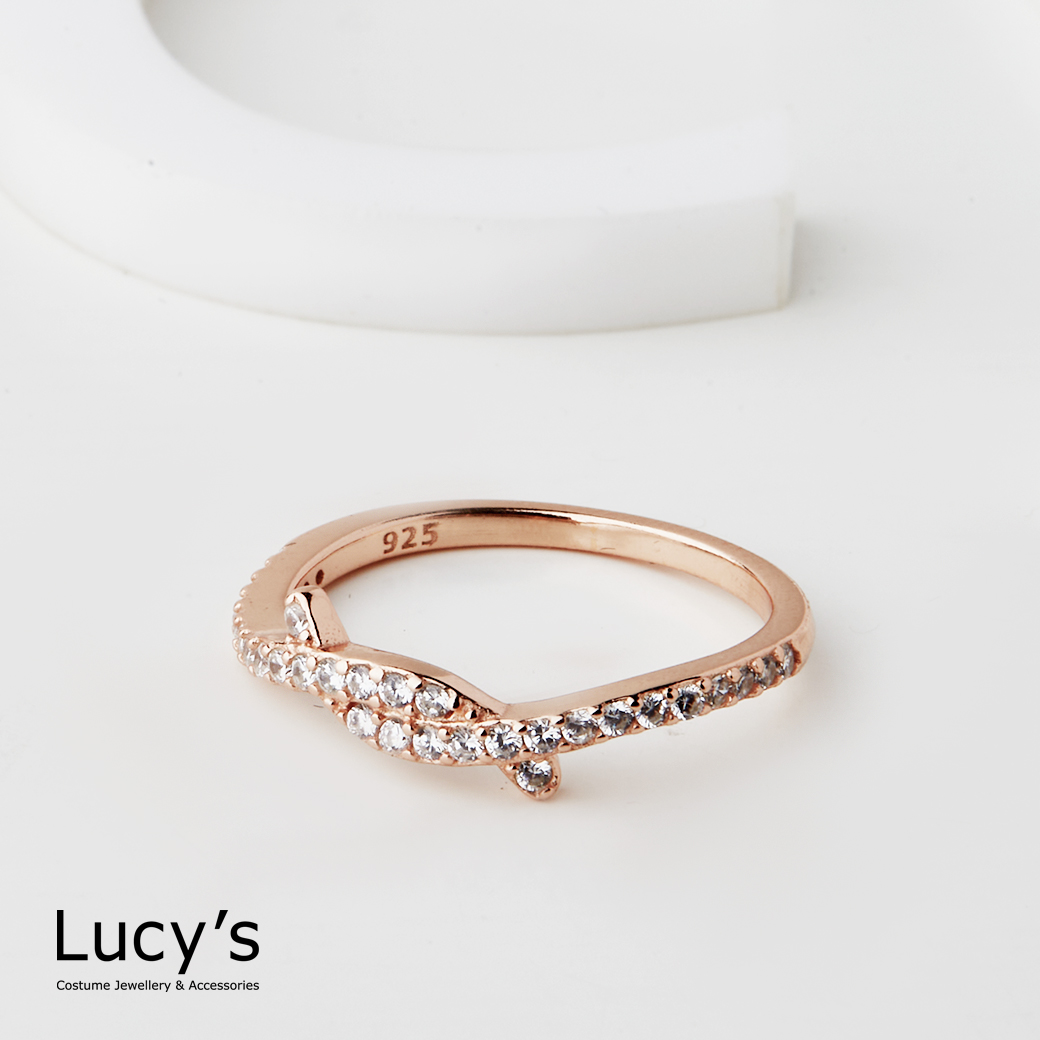 Lucy's 925純銀 鑲鑽結飾 戒指 (三色) (116496 116497 116499) 玫金 10號 | 誠品線上
