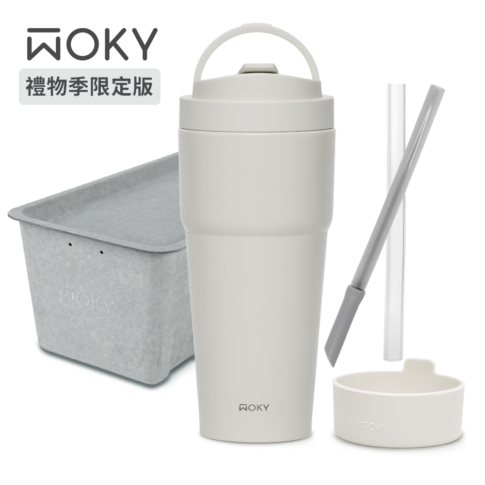 WOKY沃廚渾圓杯 770ml 紙塑版禮盒 橡白 附保護底墊 | 誠品線上