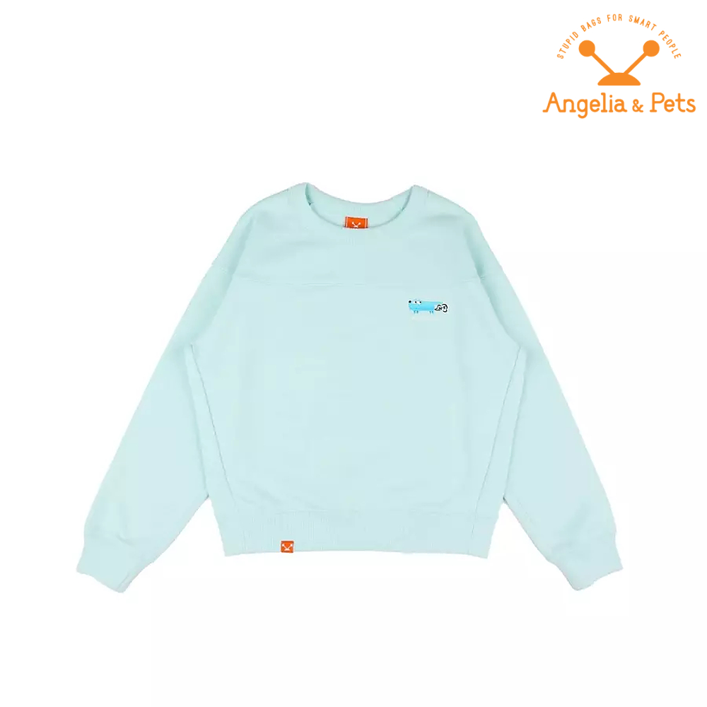 【Angelia & Pets】連袖磨毛繡花T 湖水綠 M | 誠品線上