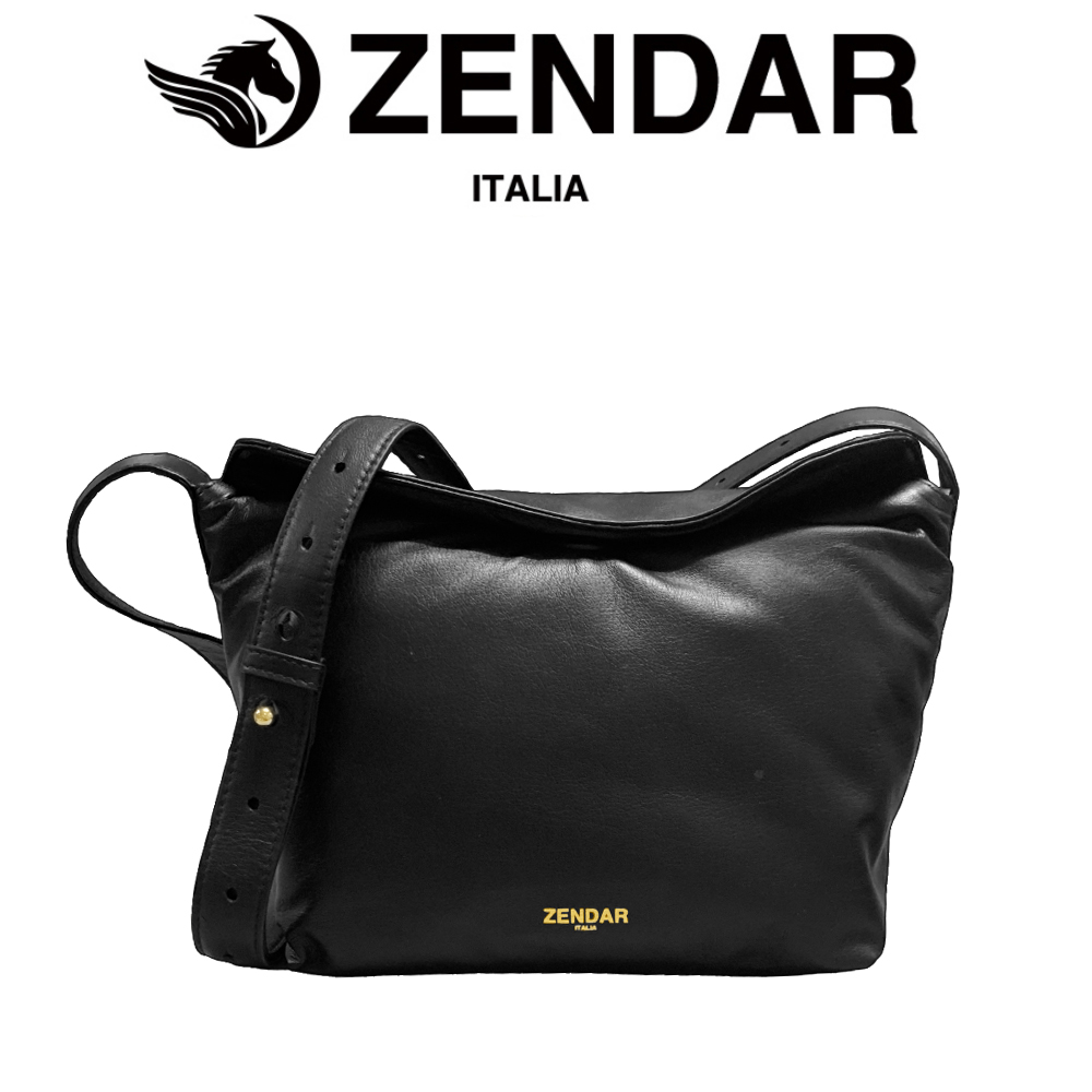 ZENDAR 限量1折 頂級小羊皮柔軟磁吸斜背包 多麗絲系列 全新專櫃展示品 (經典黑) | 誠品線上