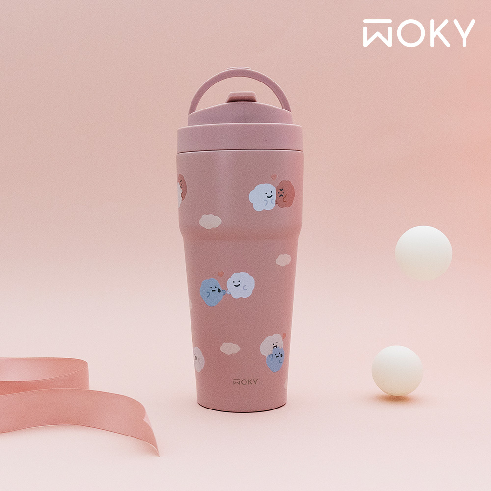 WOKY沃廚 x 方坊聯名-[ ]渾圓杯 770ml 愛的抱抱 黛粉 | 誠品線上