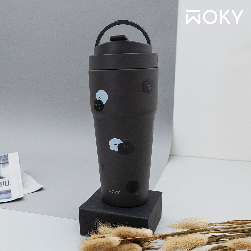 WOKY沃廚 x 方坊聯名-[ ]渾圓杯 770ml 擁抱Emo 灰墨 | 誠品線上