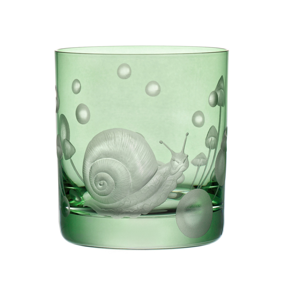 ARTEL Glass SNAIL WITH MUSHROOMS AND PEARLS威士卡杯-綠色 | 誠品線上