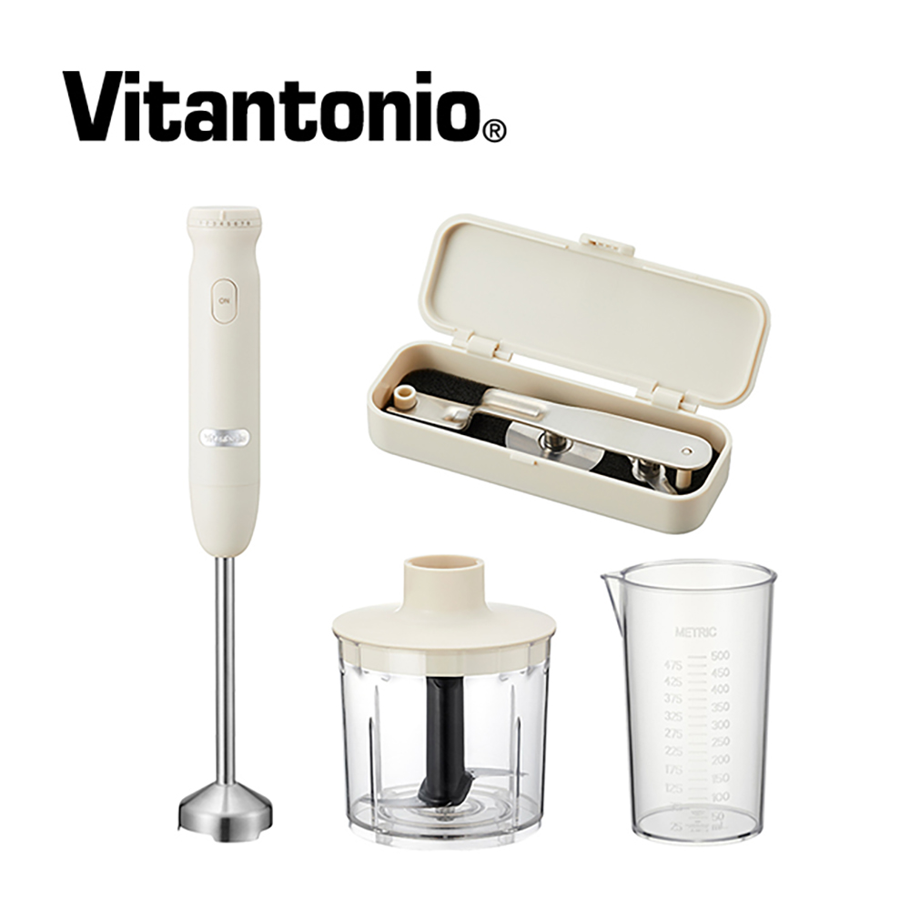 【Vitantonio】手持式攪拌棒五件組 VHB-20B-W(奶油白) | 誠品線上
