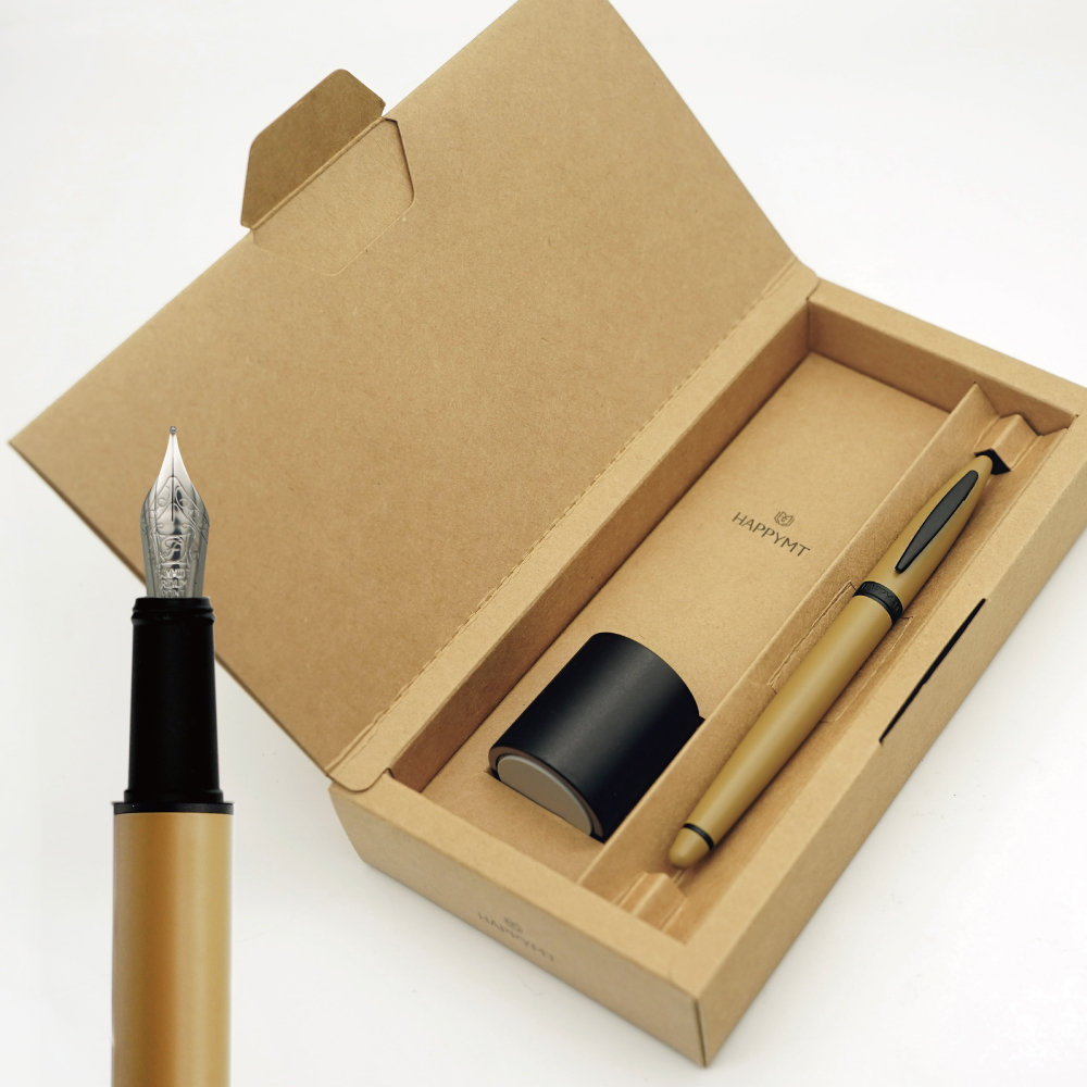 HAPPYMT開心鋼筆筆座禮盒 F細字尖 火星黑夾(免費客製化刻字) | 誠品線上