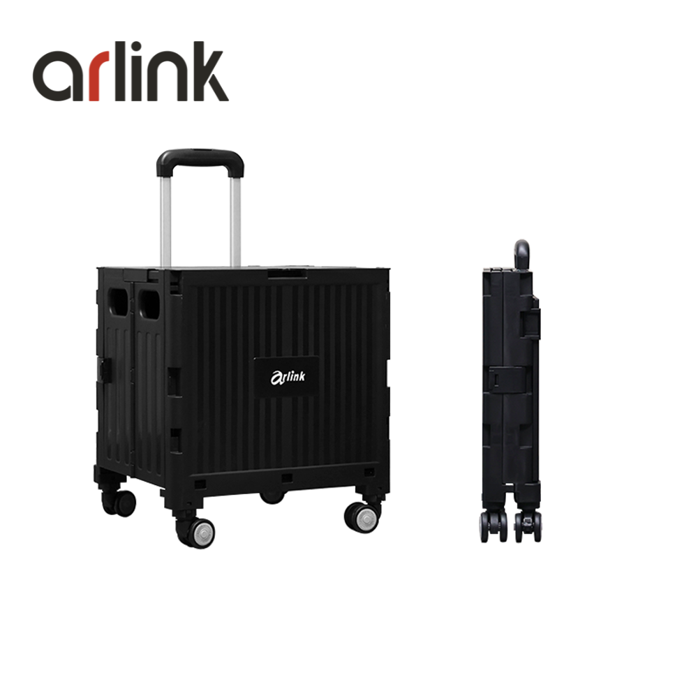 arlink【推推樂】50L多功能萬向煞車輪 折疊收納手推車 TL50 鋼琴黑 | 誠品線上
