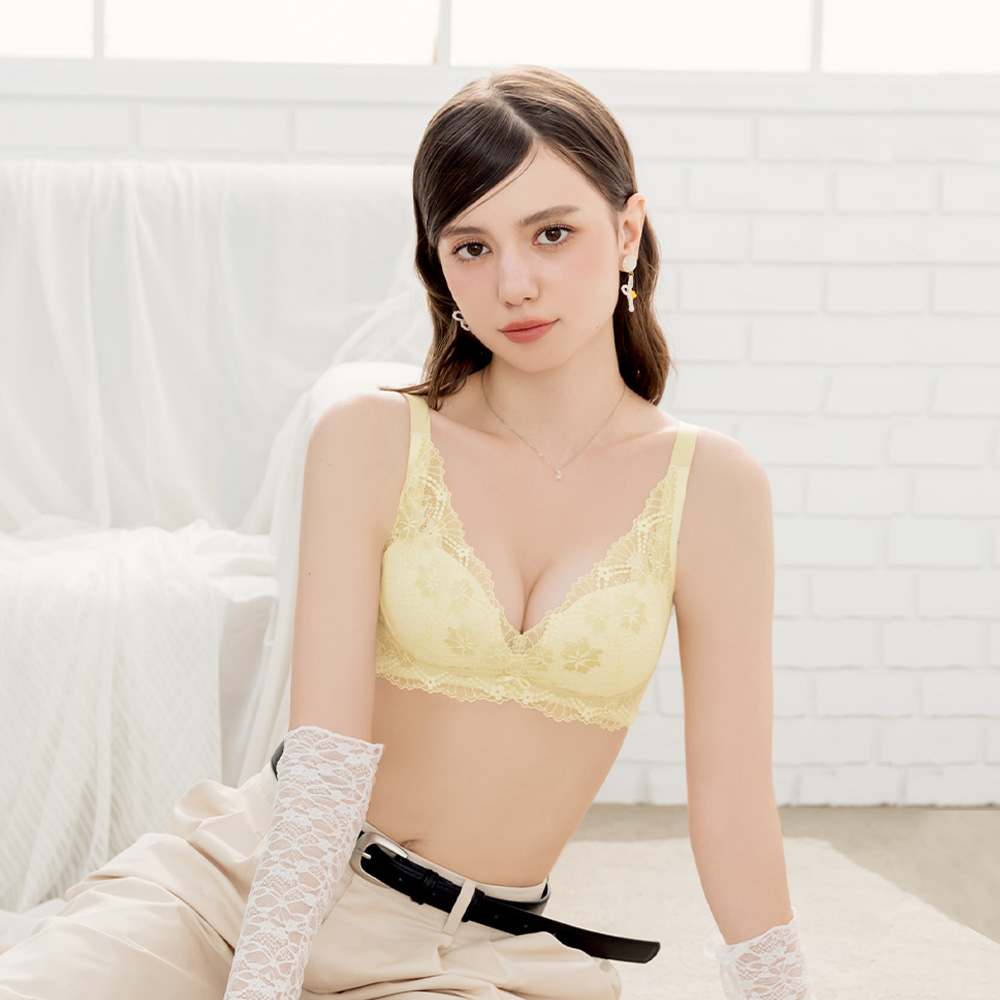 [EASY SHOP] hen透氣薄杯無鋼圈集中內衣 D80 科爾鴨黃 | 誠品線上