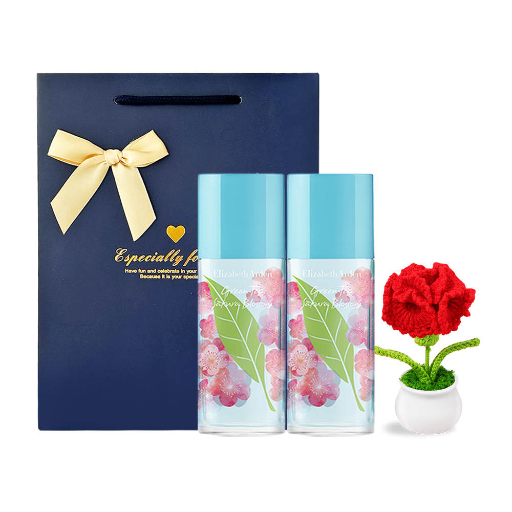 ARDEN 雅頓 綠茶香水(100ml)X2-附提袋+手作針織玫瑰-情人節獻禮-平行輸入 綠茶粉嫩櫻花 | 誠品線上