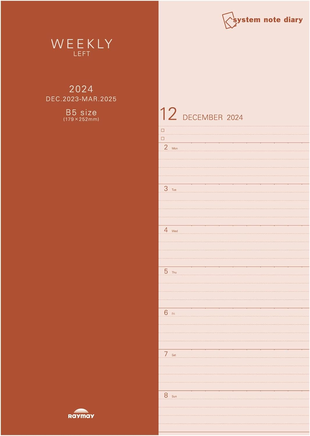 2024 Raymay B5一週期橫格+方眼格內頁本 | 誠品線上