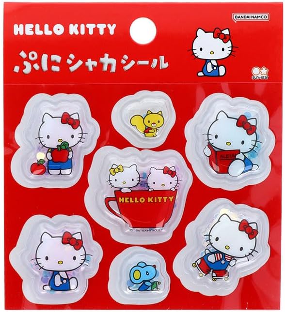 日本 sun-star 三麗鷗 Sanrio Characters 泡泡貼紙 亮片 Hello Kitty 紅 | 誠品線上
