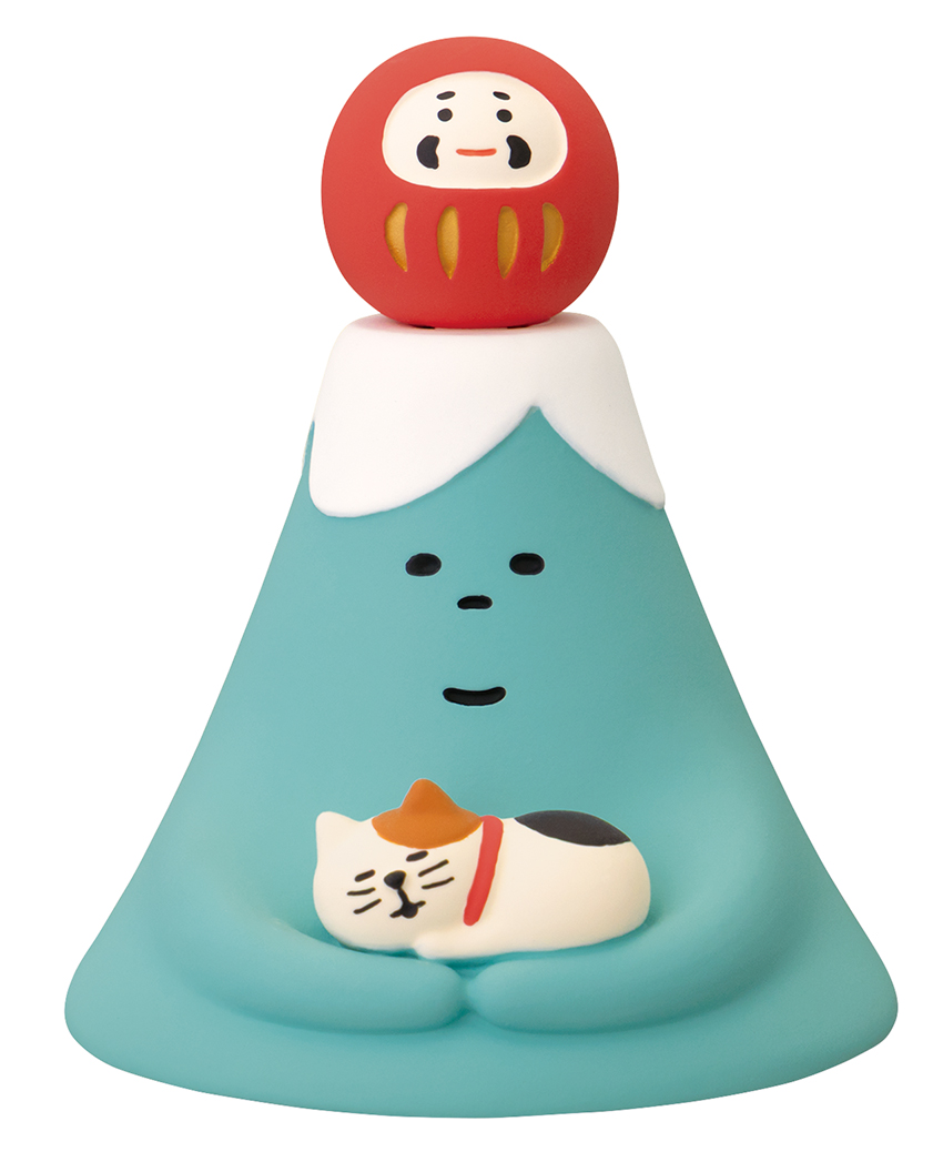 日本 DECOLE Concombre 開運富士山系列公仔 達摩與熟睡小貓 | 誠品線上