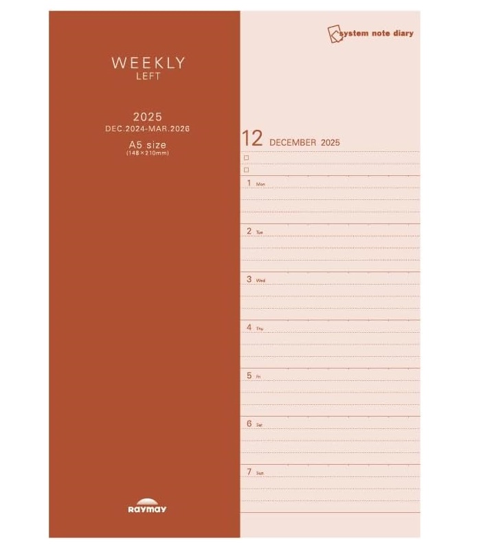 2025 Raymay A5一週期橫格+方眼格內頁本 | 誠品線上
