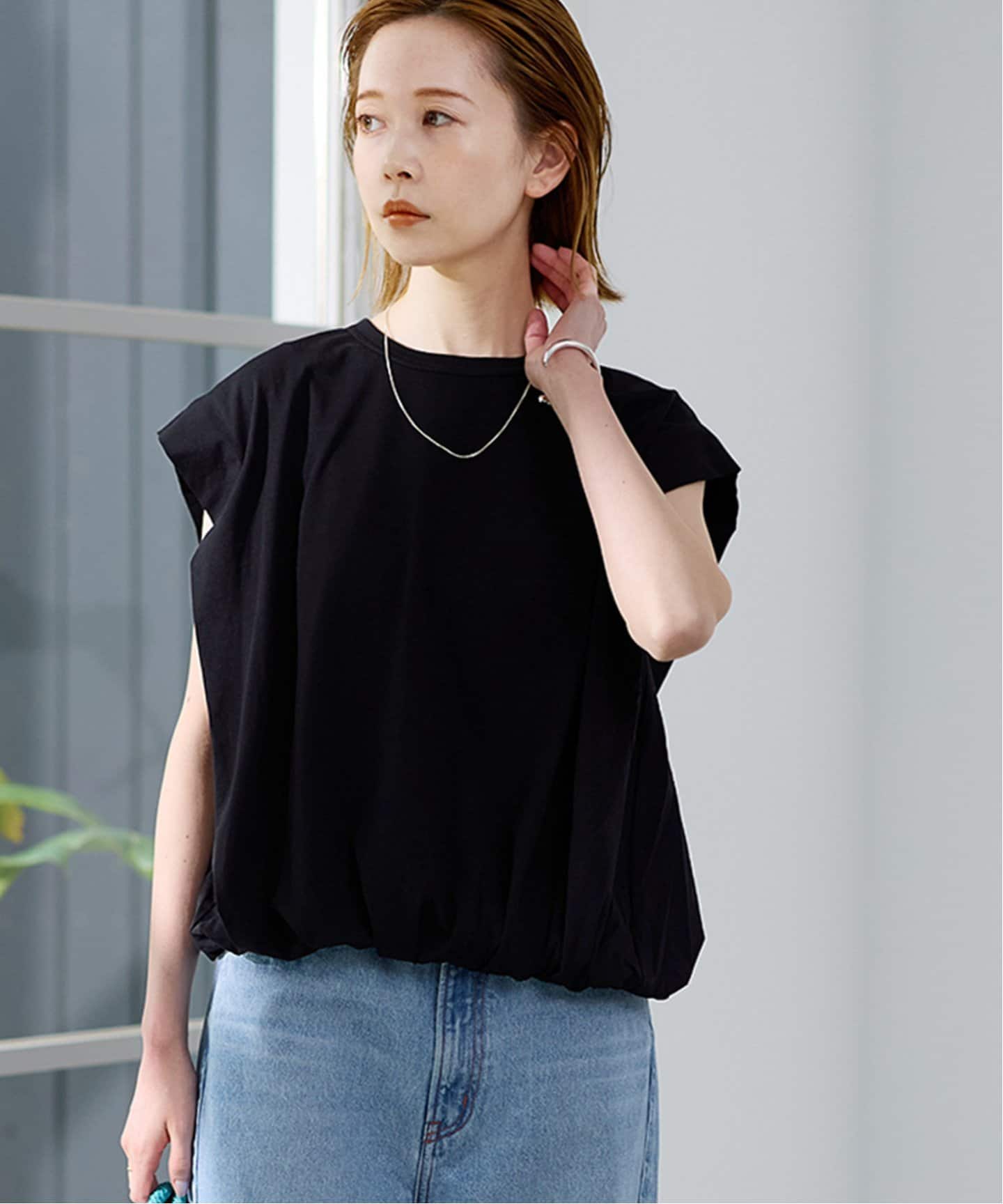 JS &FUNCTION Shoulder Tuck Cocoon T 上衣 黑色(001) FREE | 誠品線上