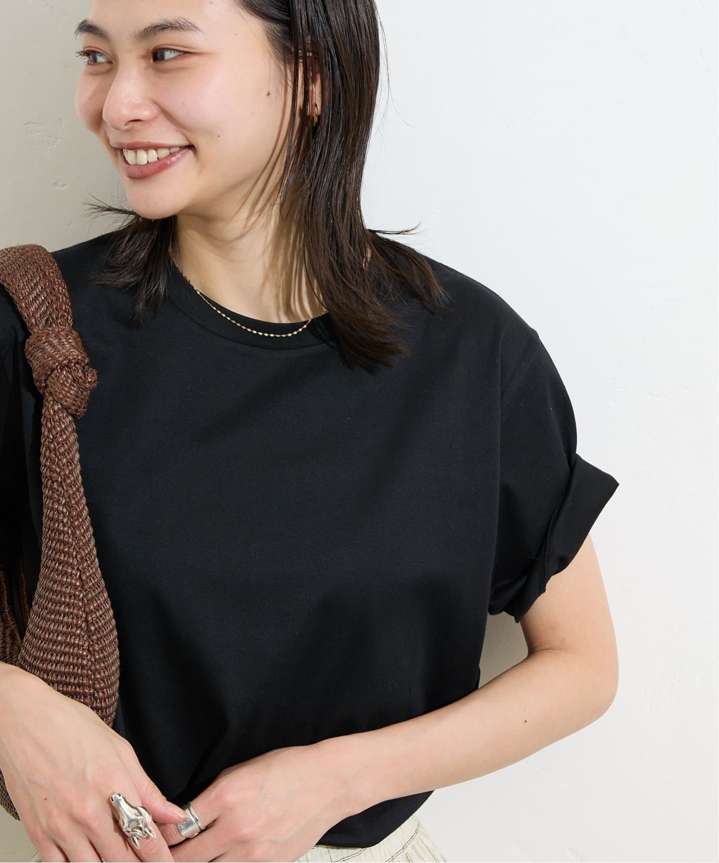 JS Asejimi Bow Sleeve Half Sleeve T-Shirt (3) 上衣 黑色(001) FREE | 誠品線上
