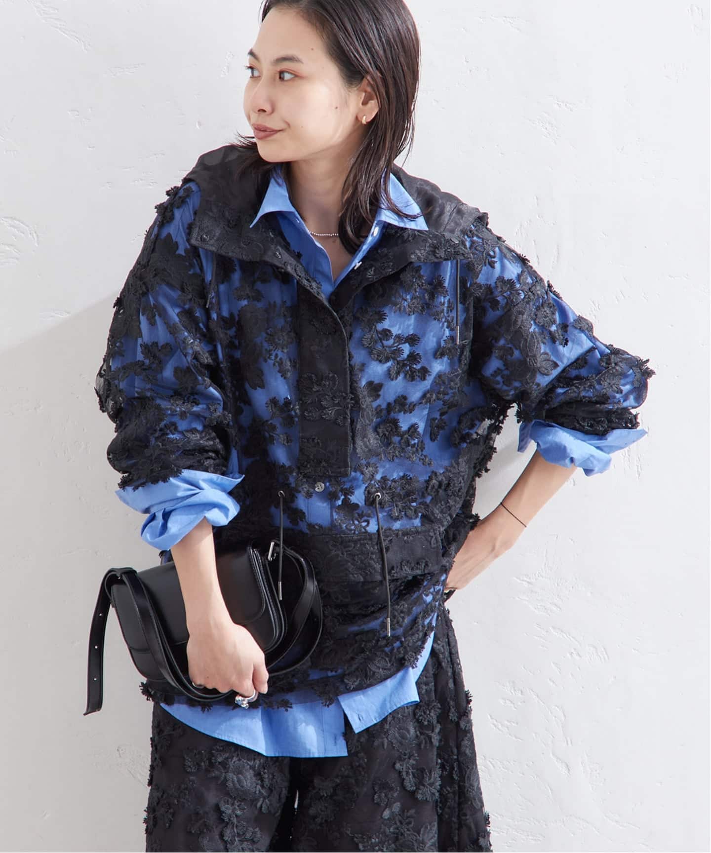 JS LAYAS Lace Jacquard Hoodie 外套 黑色(001) FREE | 誠品線上