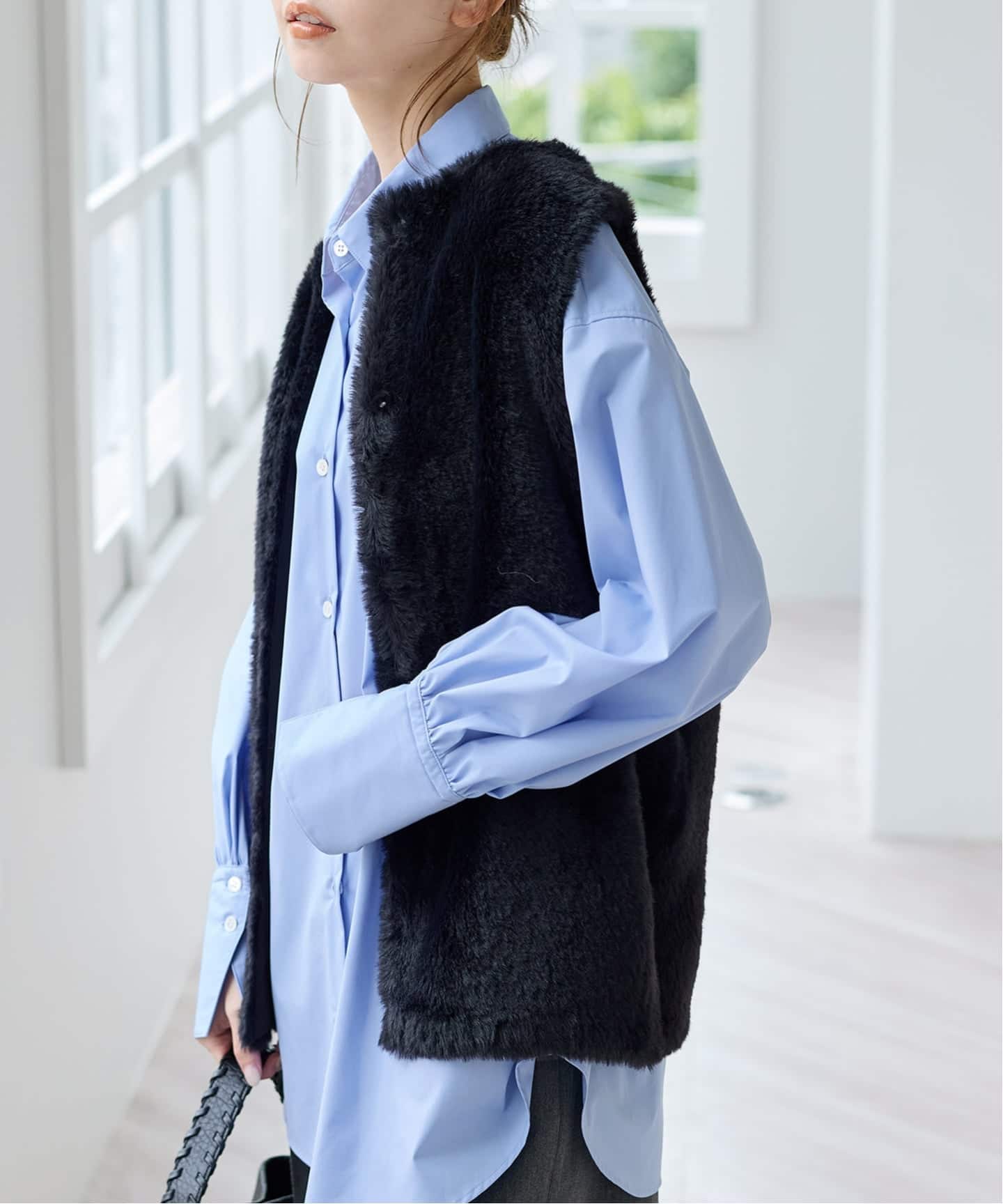 JS Doubleface Feather Crew Neck Vest (2) 針織衫 黑色(001) FREE | 誠品線上