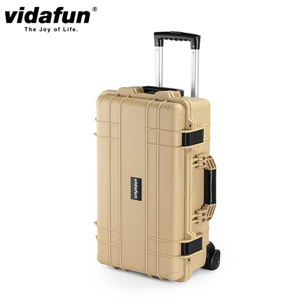 vidafun V22 防水耐撞提把拉桿收納氣密箱 登機箱 沙色 贈10包乾燥劑+原廠行李束帶 | 誠品線上