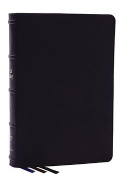 Nkjv, Large Print Thinline Reference Bible, Blue Letter, MacLaren Series, Genuine Leather, Black ...